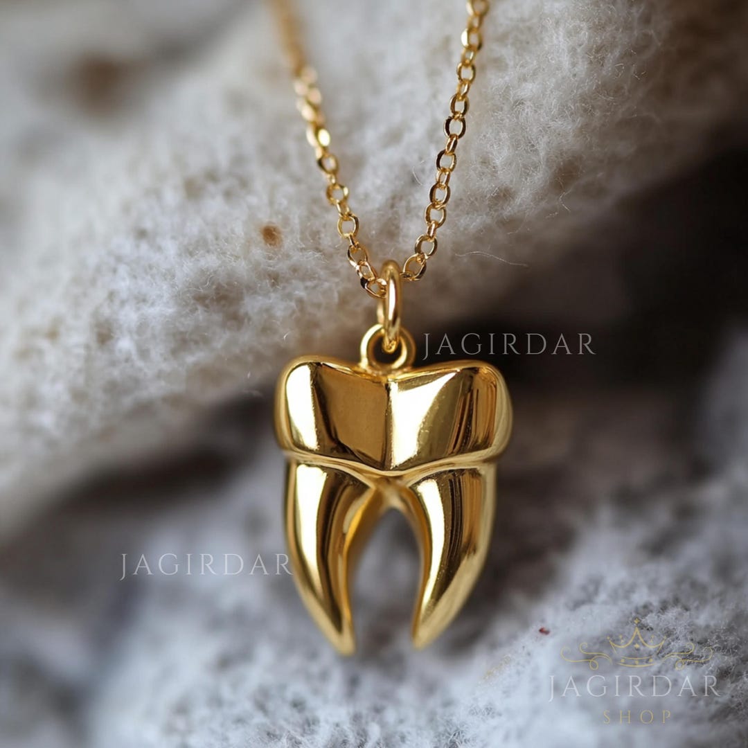 Gold Dentistry Pendant, Human Gold Tooth Pendant, Gold Teeth Charms ...