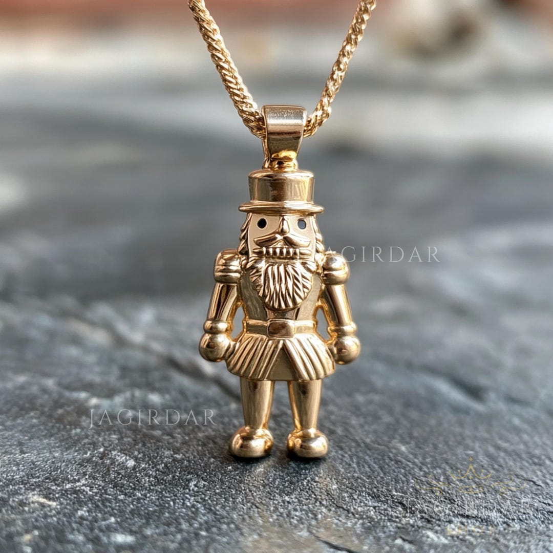 14k Gold Nutcracker Soldier Pendant - Christmas Charm - Etsy