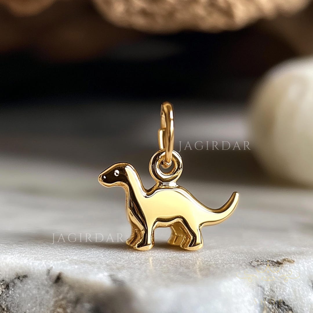 Tiny Solid Gold Brontosaurus Pendant, Gold Dinosaur Pendant, Gold ...