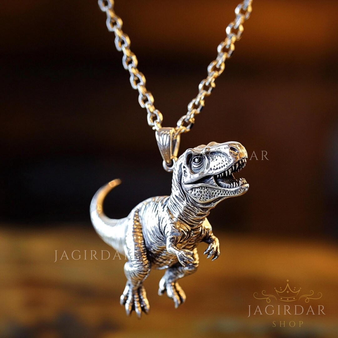 925 Silver Dinosaur Pendant Charm, T-rex Dinosaur Pendant Charm ...
