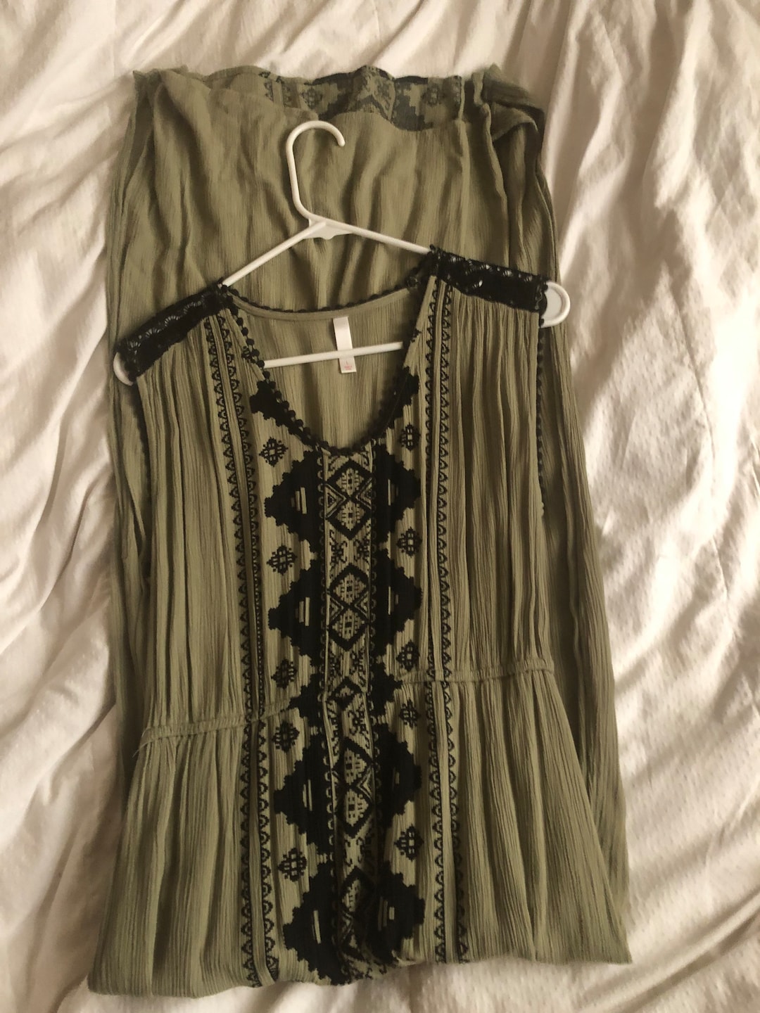 Avocado Green and Black Empire Style Maxi Dress With Black Lace ...
