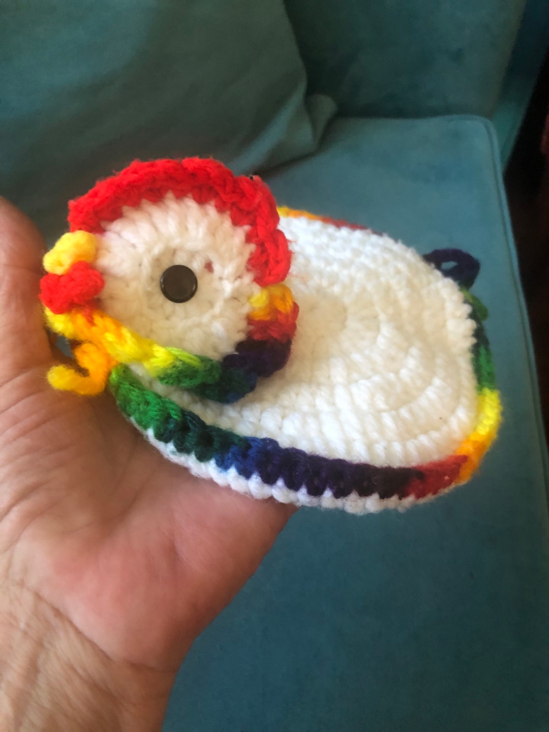 Set of Two Hand Knit/crochet Rooster Pot Holders - Etsy