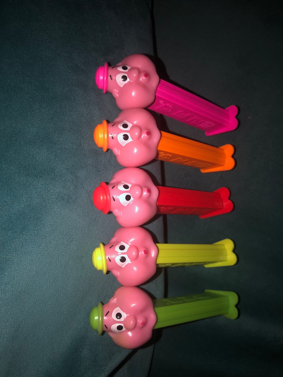Set of Five Bubbleman Pez Dispensers - Green, Yellow, Red, Orange and ...