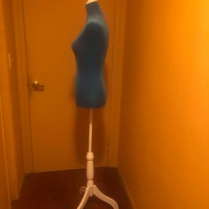 Blue Mannequin Torso With Adjustable White Wood Base - Etsy