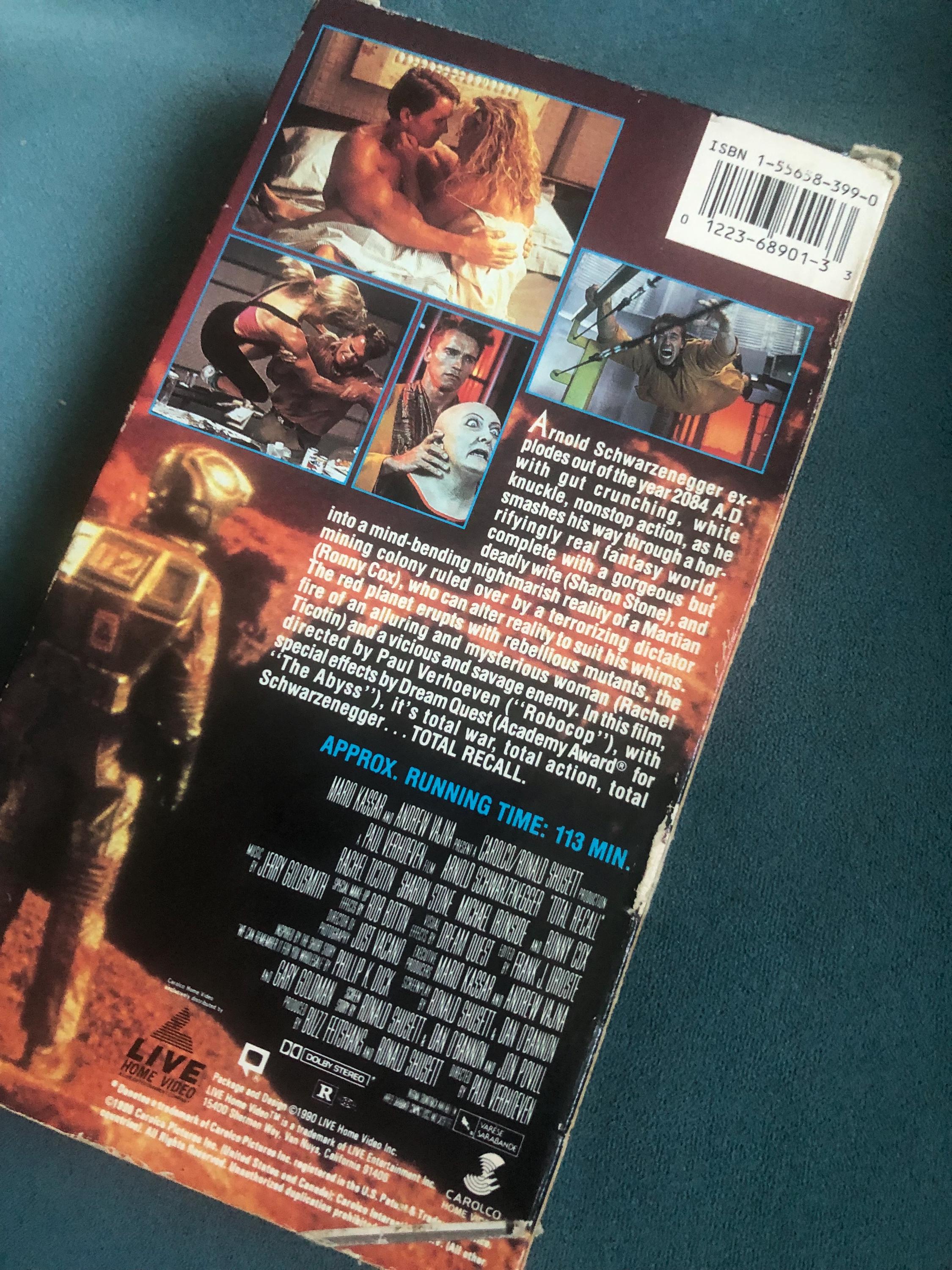 Total Recall VHS Movie Starring Schwarzenegger 1990 - Etsy