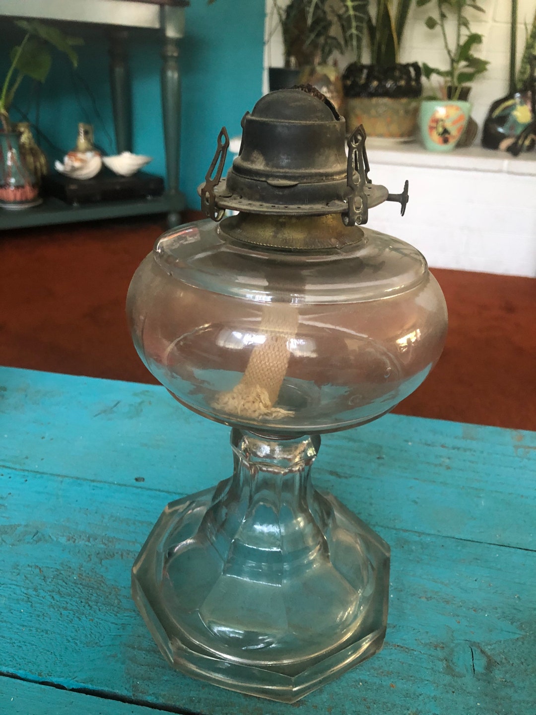 Vintage 1970’s Glass Kerosene Lamp With Wick, Needs Chimney - Etsy