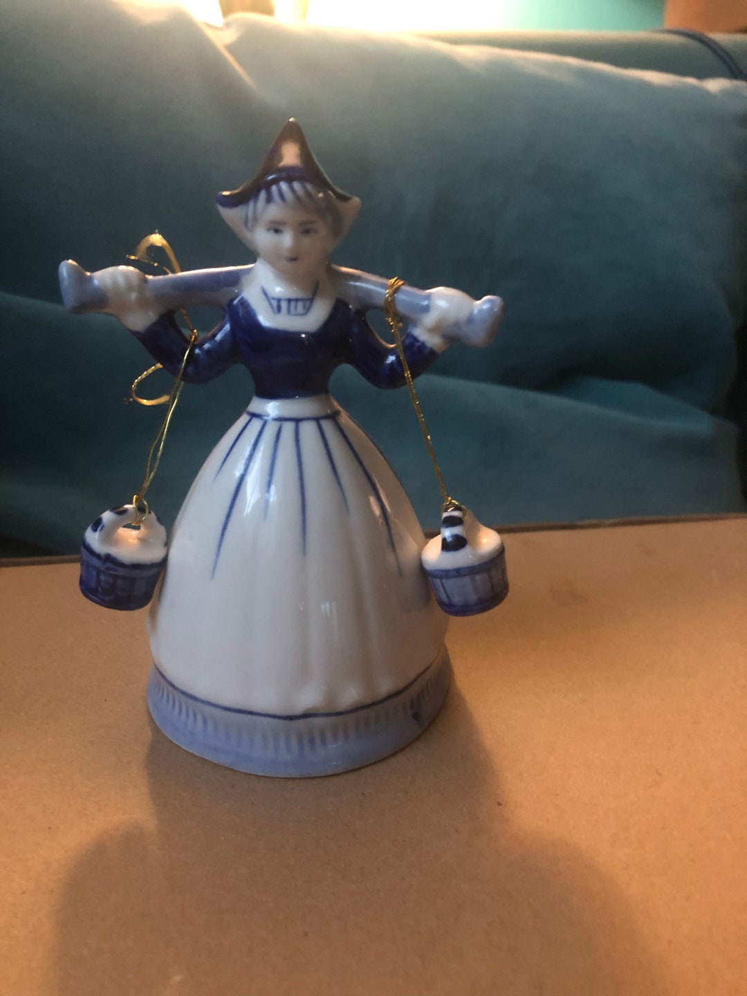 Hand Painted Delft Blue Ceramic Dutch Milk Maiden/water Carrier 4 1/2 ...