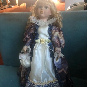 Fantasy Doll Collection 16” Tall Porcelain Doll With Blond Hair and ...