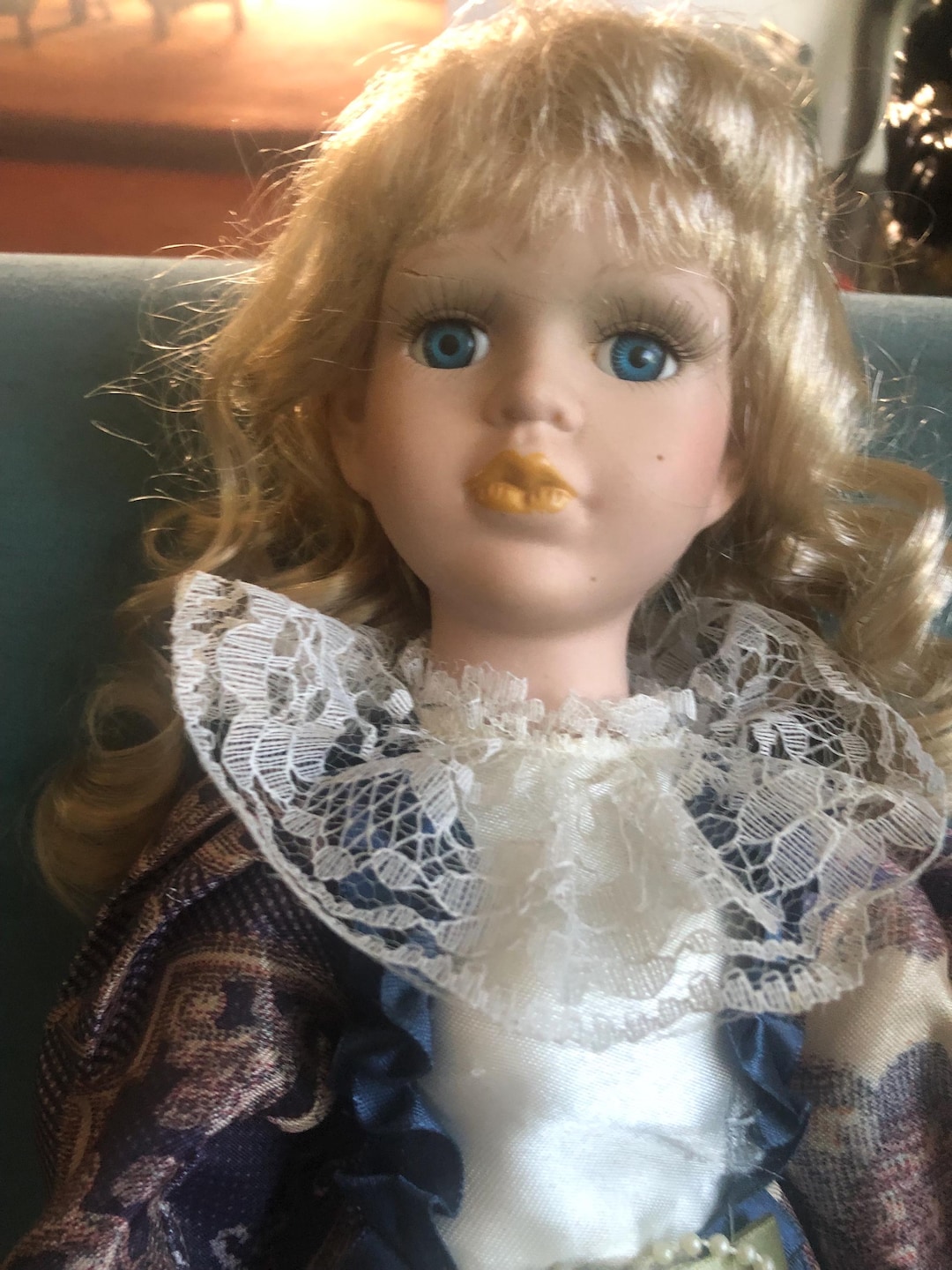 Fantasy Doll Collection 16” Tall Porcelain Doll With Blond Hair and ...