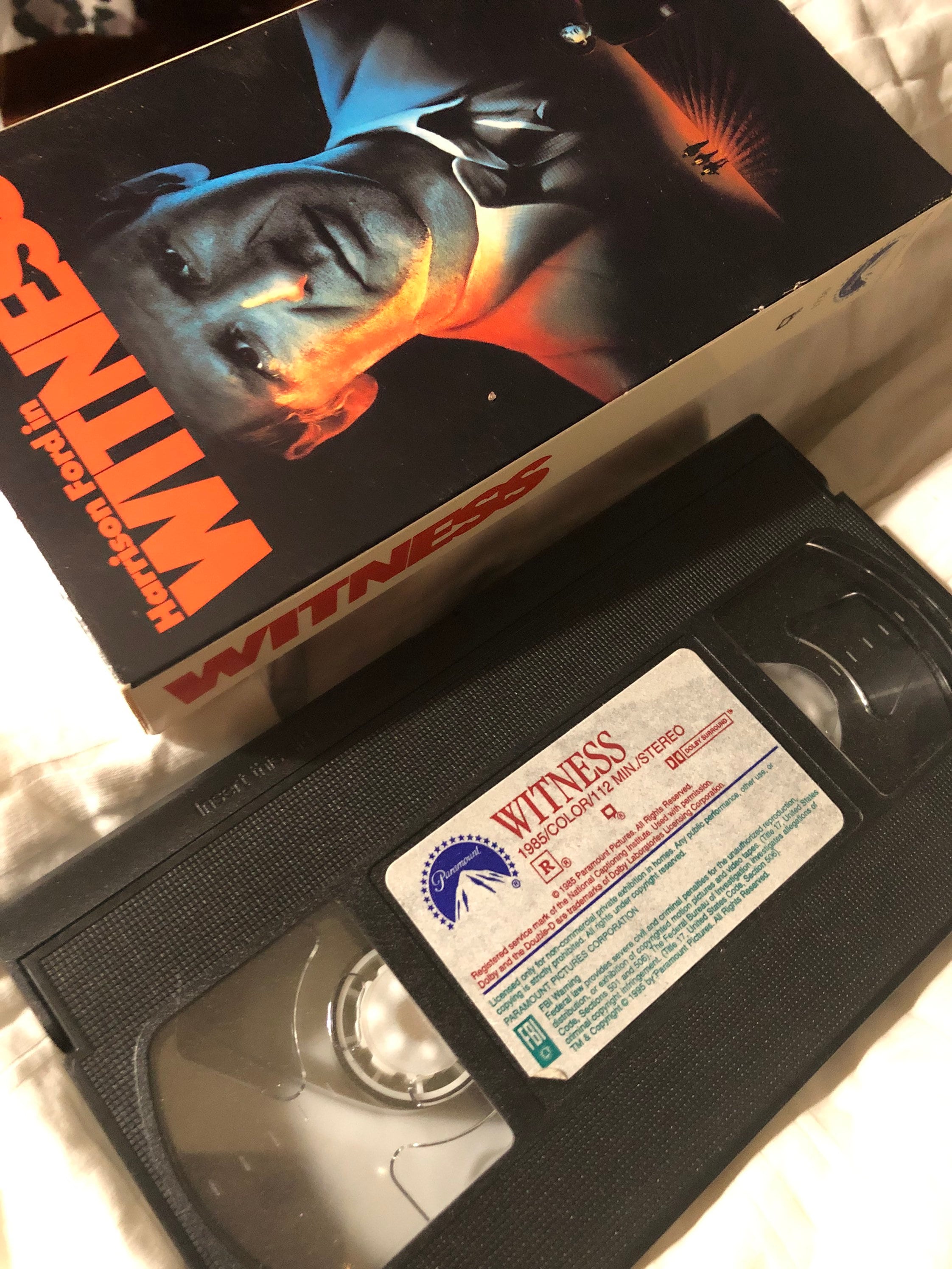 Witness VHS Movie With Harrison Ford | Etsy
