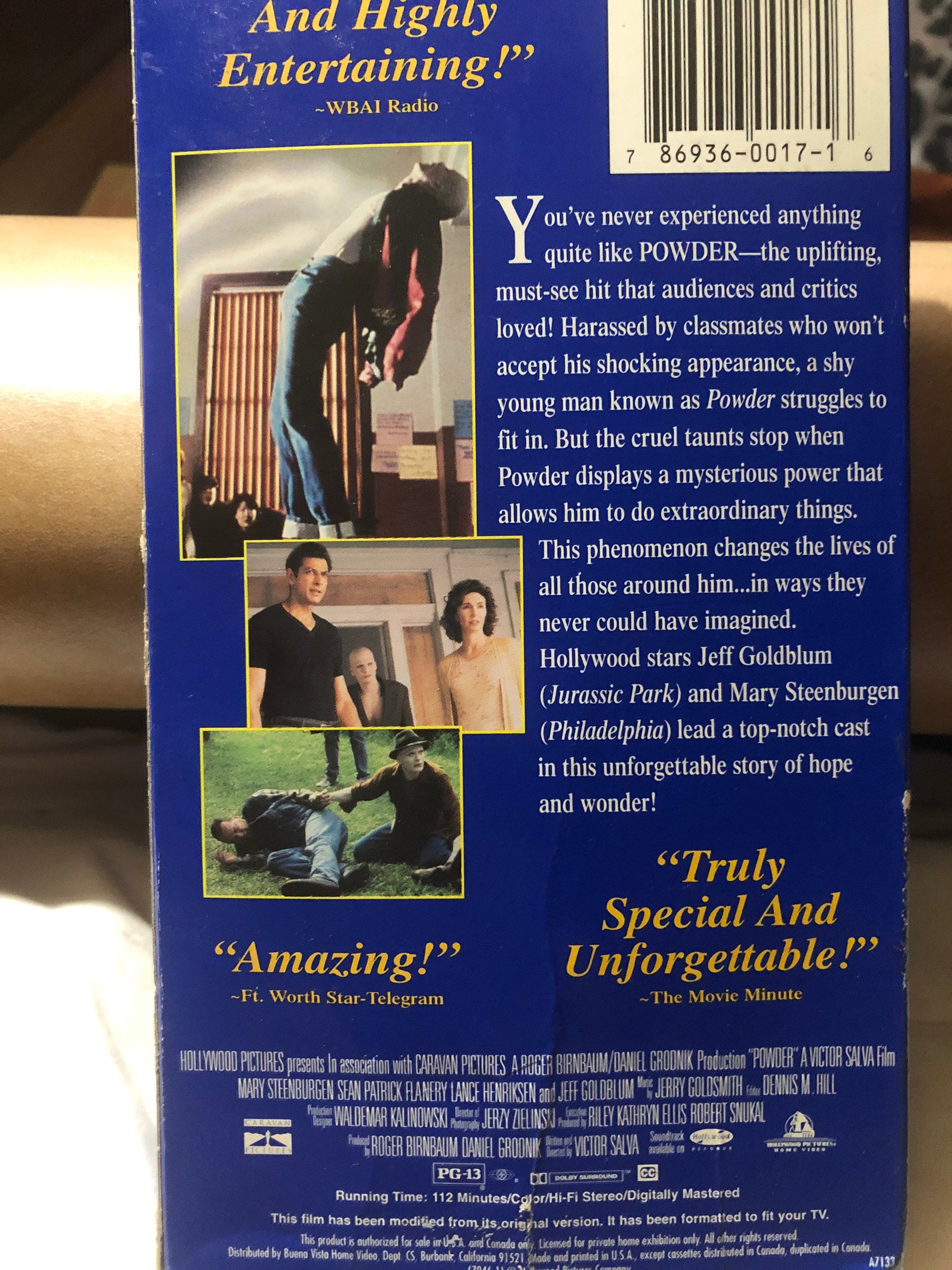 Powder VHS Movie Starring Sean Patrick Flannery Jeff Goldblum | Etsy