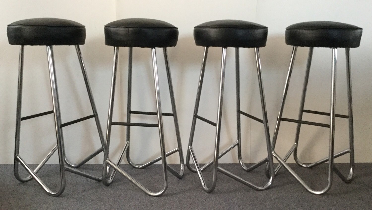 PEL Chromed Tubular Bar Stools - Etsy