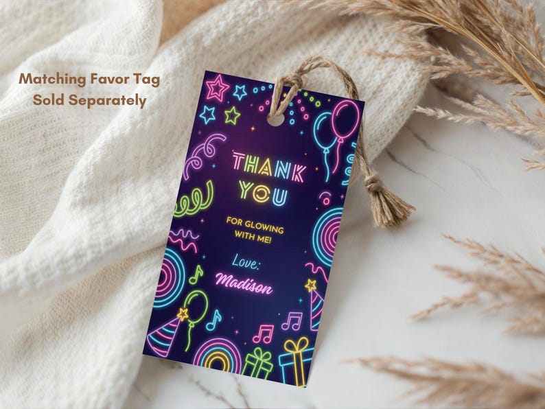 Glow Party Birthday Invitation, Neon Glow in the Dark Invite, Glow ...