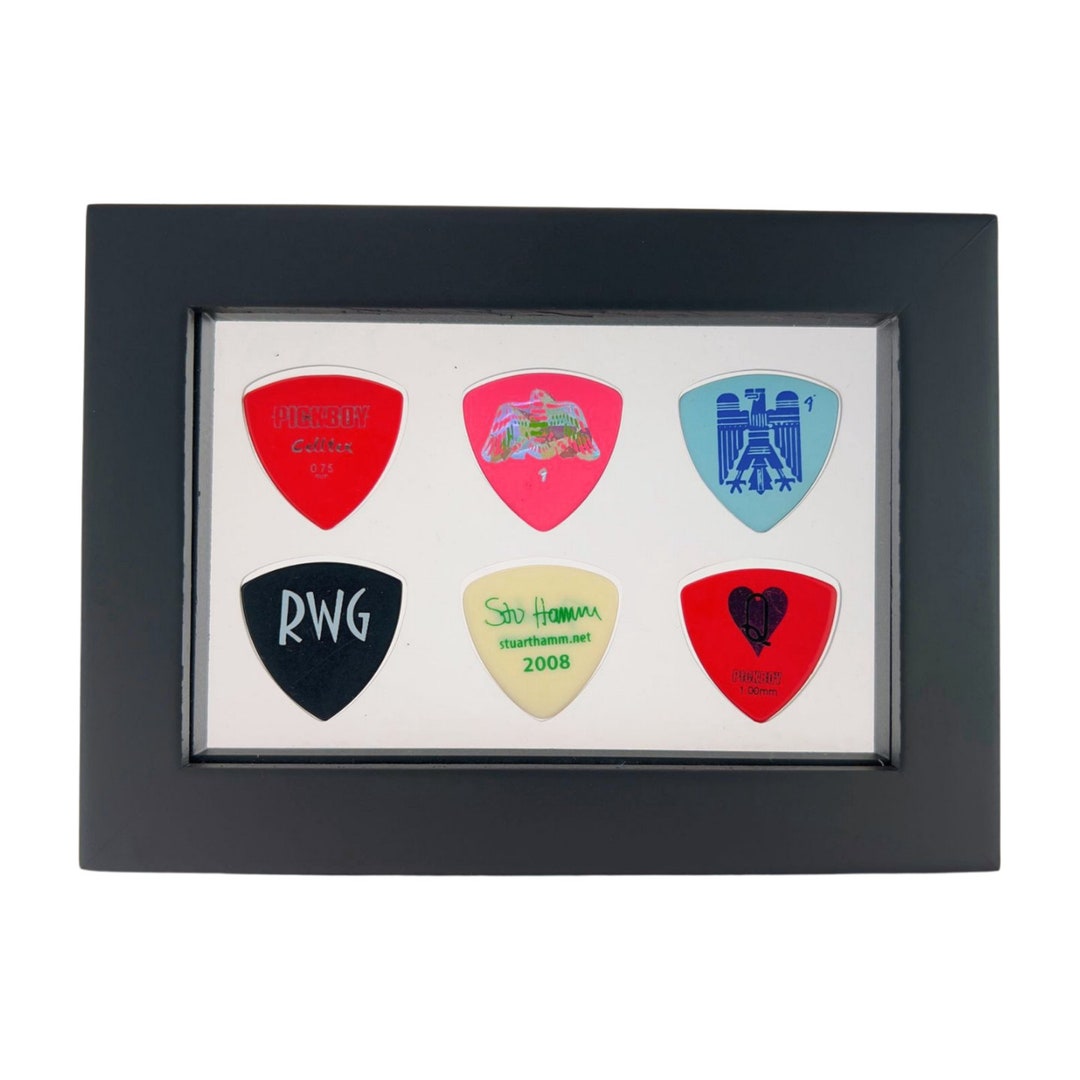 4" X 6" BASS Guitar Pick Display - CLEAR Horizontal - Holds 6 Bass #346 ...