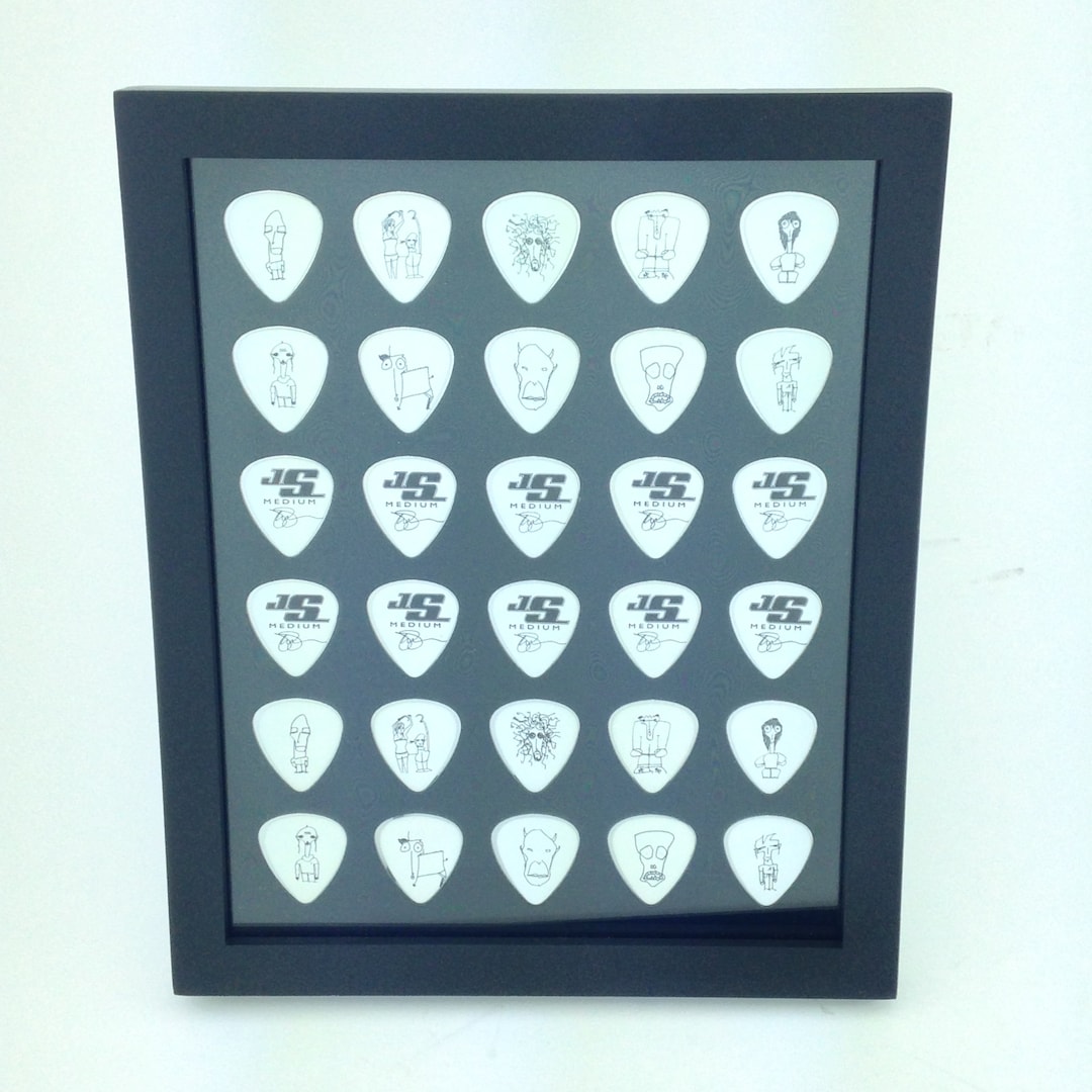 Guitar Pick Display - Black - 8" X 10" Double Sided Vertical - Holds 30 ...