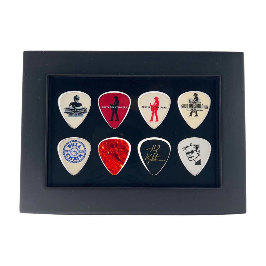 4" X 6" Horizontal Guitar Pick Display - BLACK Holds 8 Standard Guitar ...