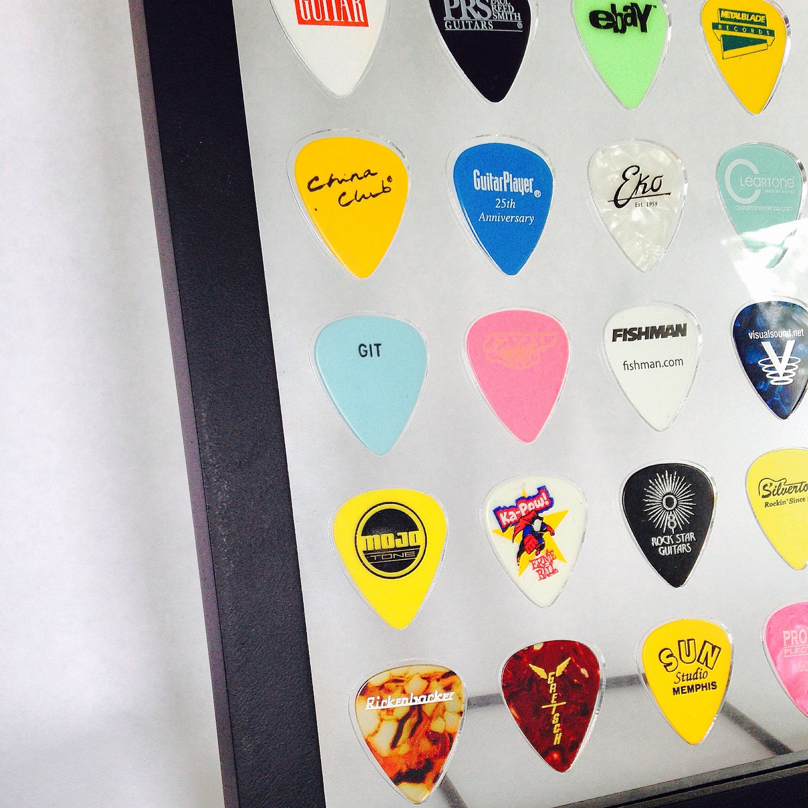 Guitar Pick Display - Clear - 8" X 10" Double Sided Vertical - Holds 30 ...