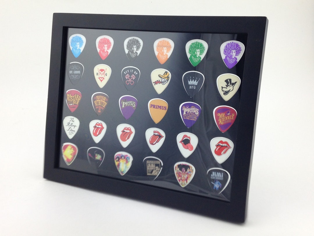 Guitar Pick Display - Black - 8" X 10" Double Sided Horizontal - Holds ...