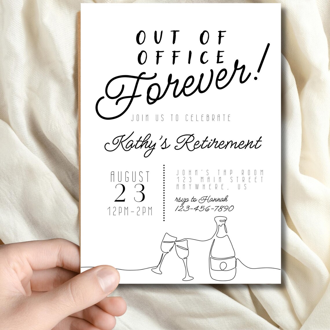 Editable Canva Out of Office Retirement Party Invitation Template | 5×7 ...