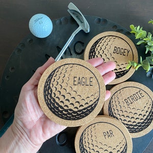 Set of 4 Golf Coasters, Golf Gift, Gifts for Him, Men's Golf Gift, Golf ...