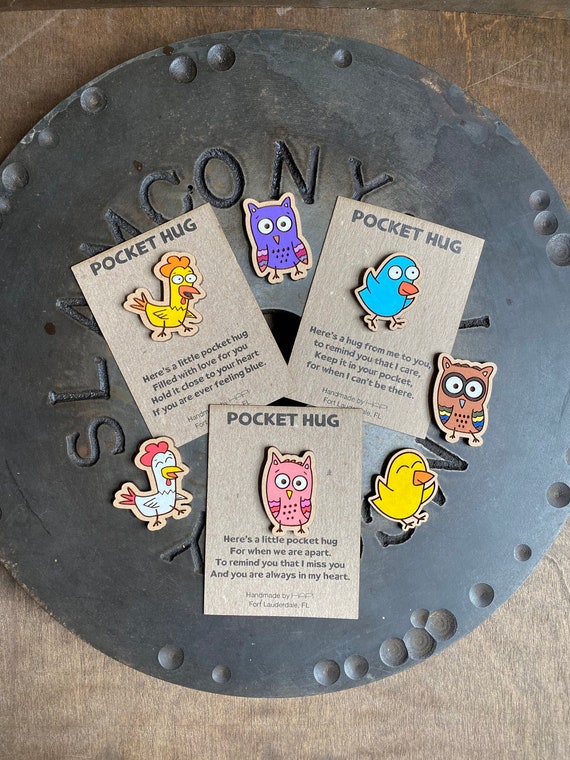 Pocket Hugs Rooster/chicken Chicks Owls Pocket Tokenmiss - Etsy