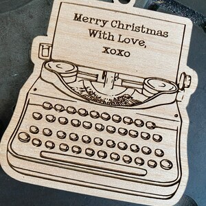 Vintage Typewriter Ornament, Tree Ornament, Typewriter, Custom Ornament ...