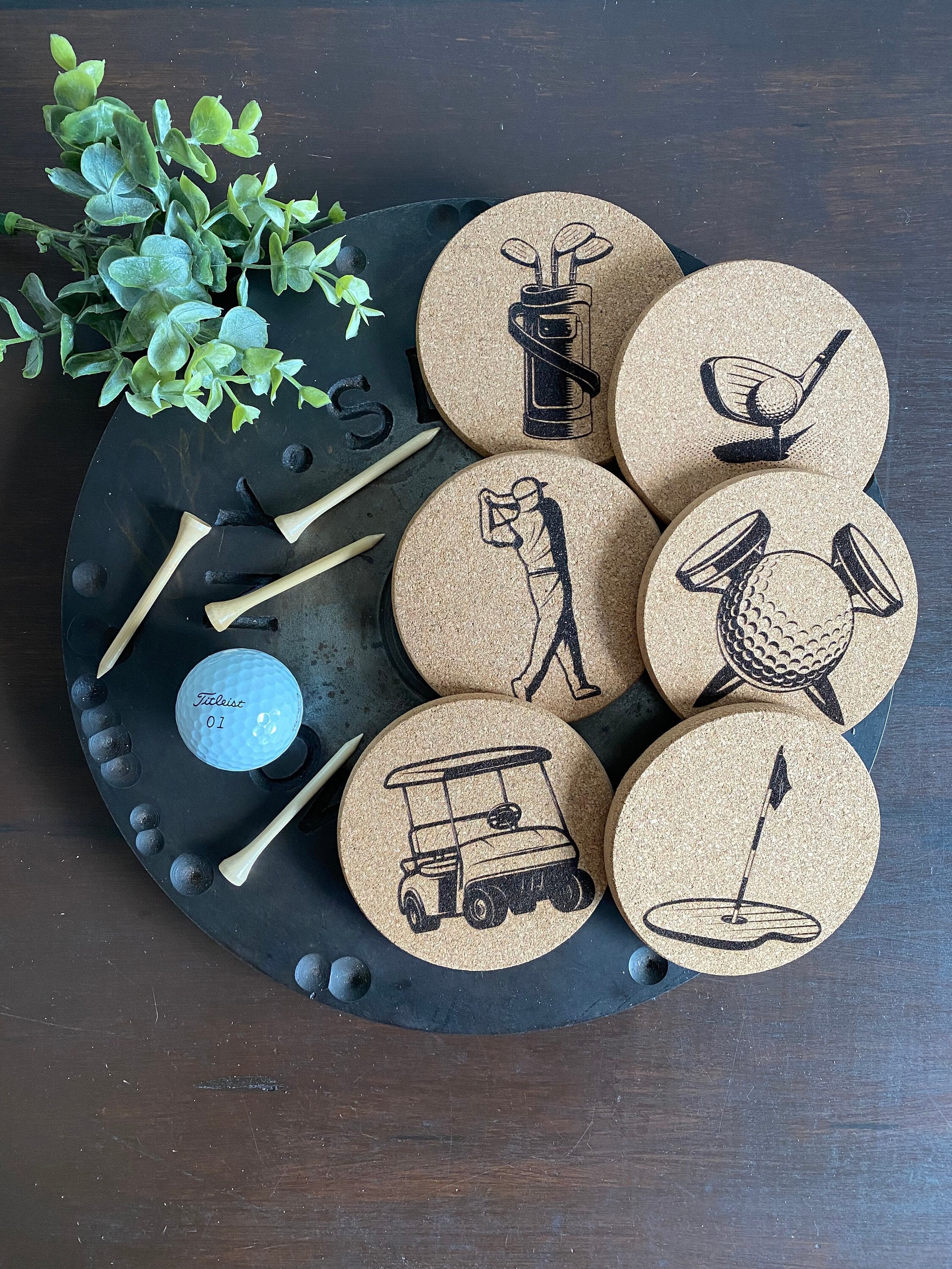 Golf coasters for drinks store