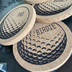 Set of 4 Golf Coasters, Golf Gift, Gifts for Him, Men's Golf Gift, Golf ...
