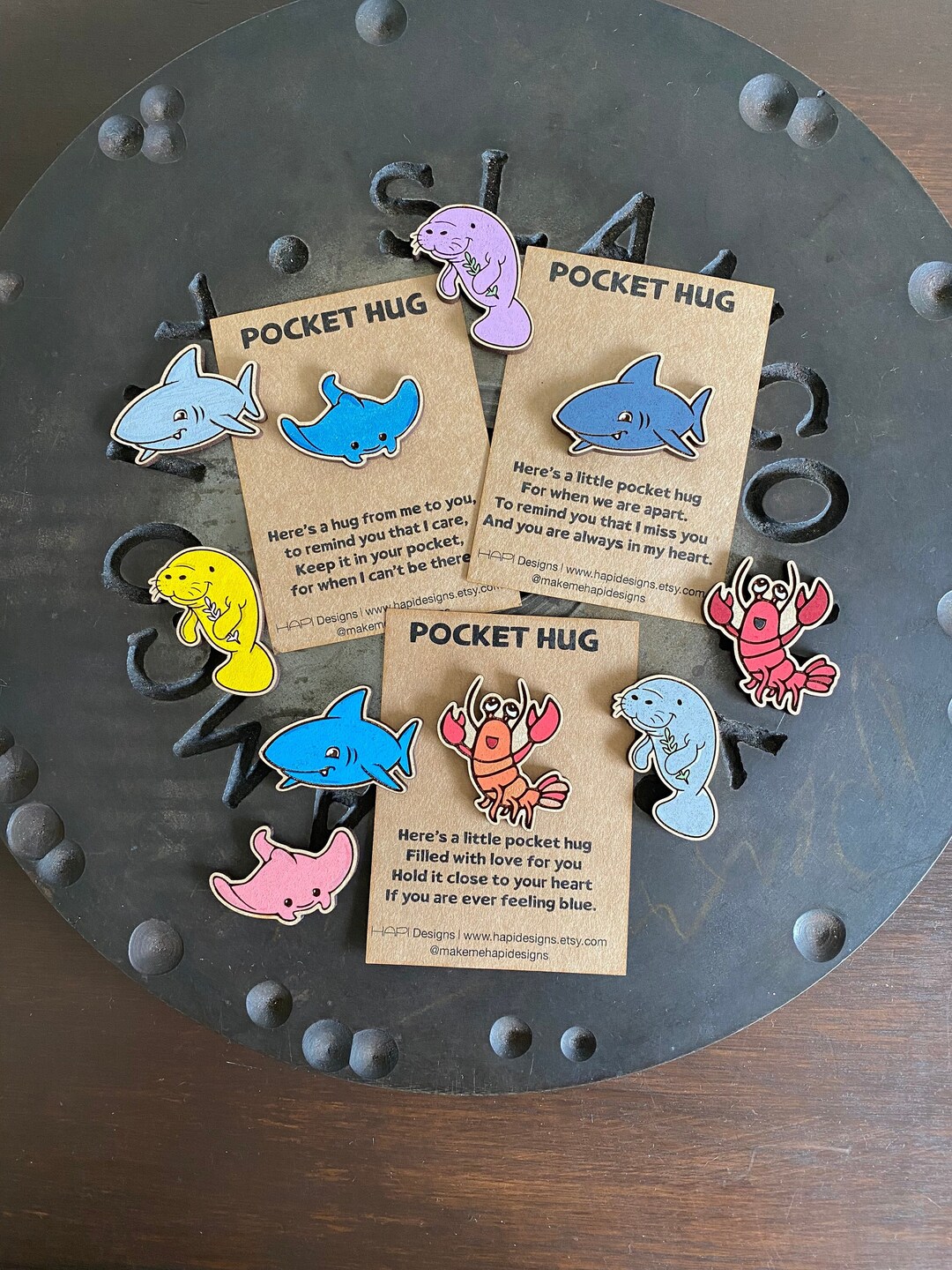 Pocket Hugs-shark, Manatee, Lobster, Manta Ray, Pocket Token, Miss You ...