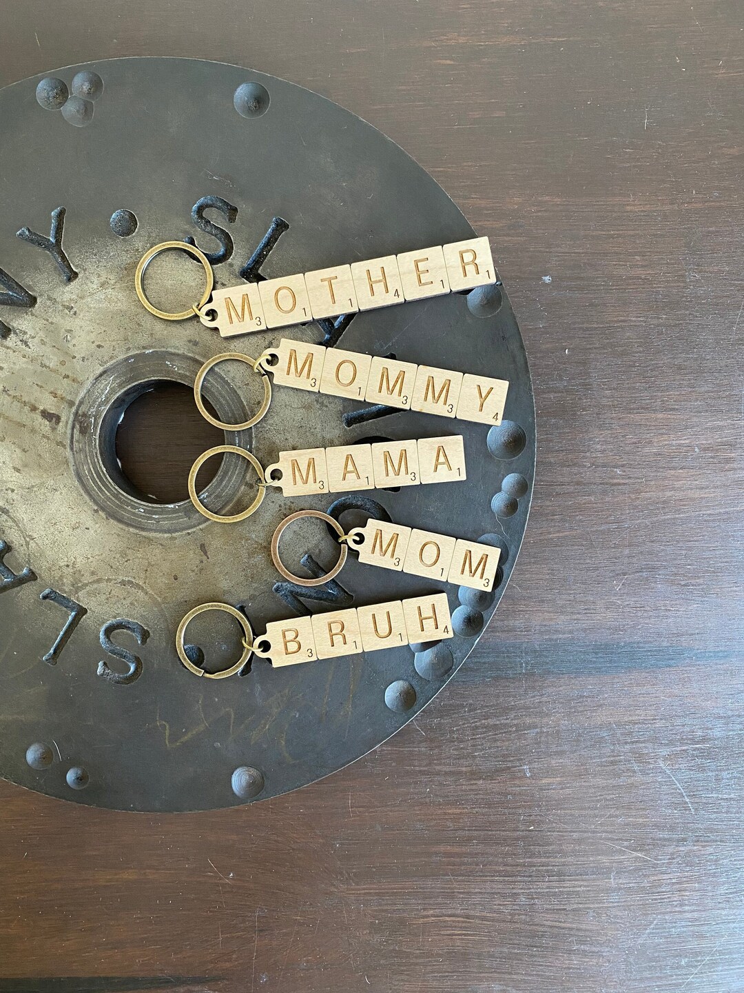 Scrabble Tile Key Chain, Gift for Mom, Mother's Day, Game Tile Key Ring ...