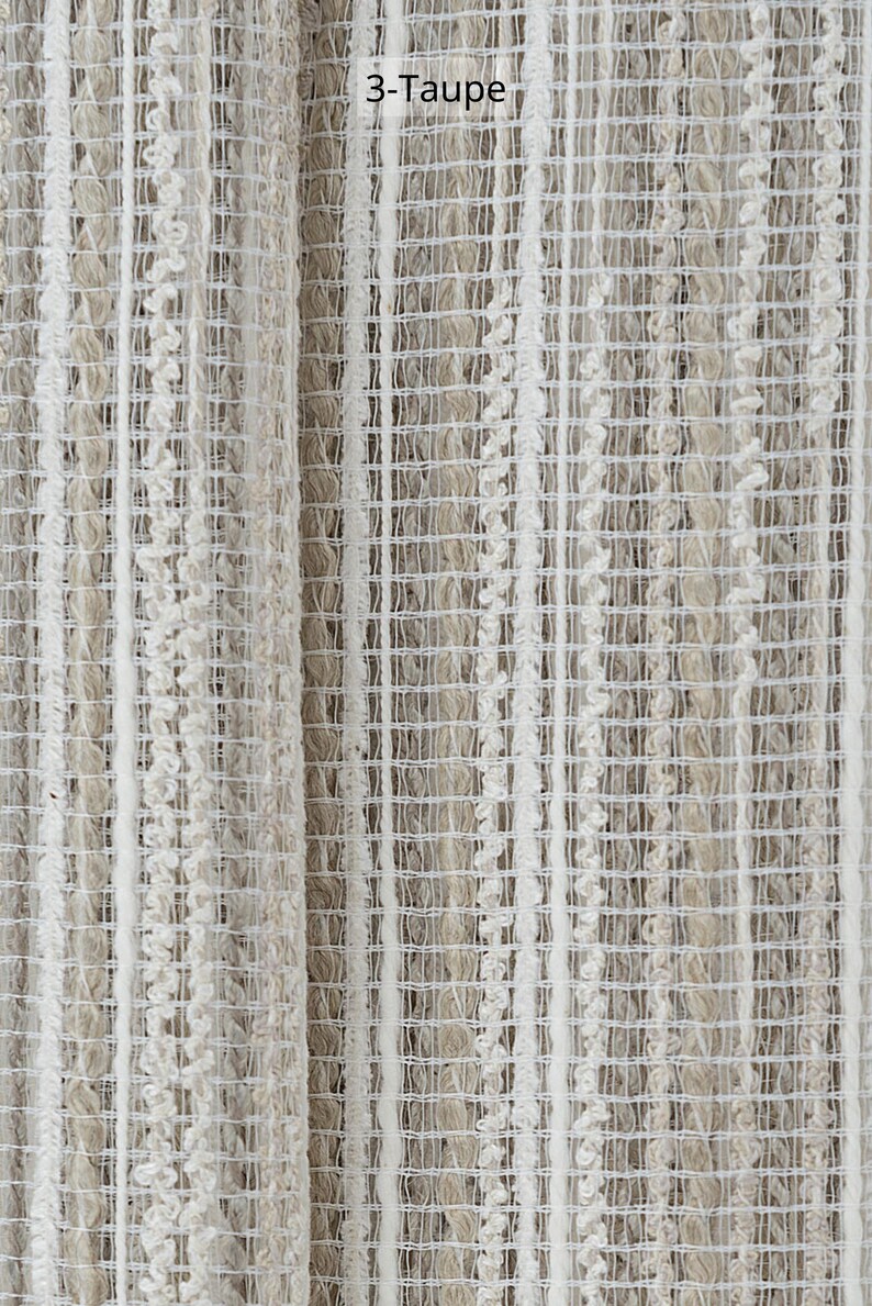 Woven Neutral Colors Textured Curtain Fabric Double Height - Etsy