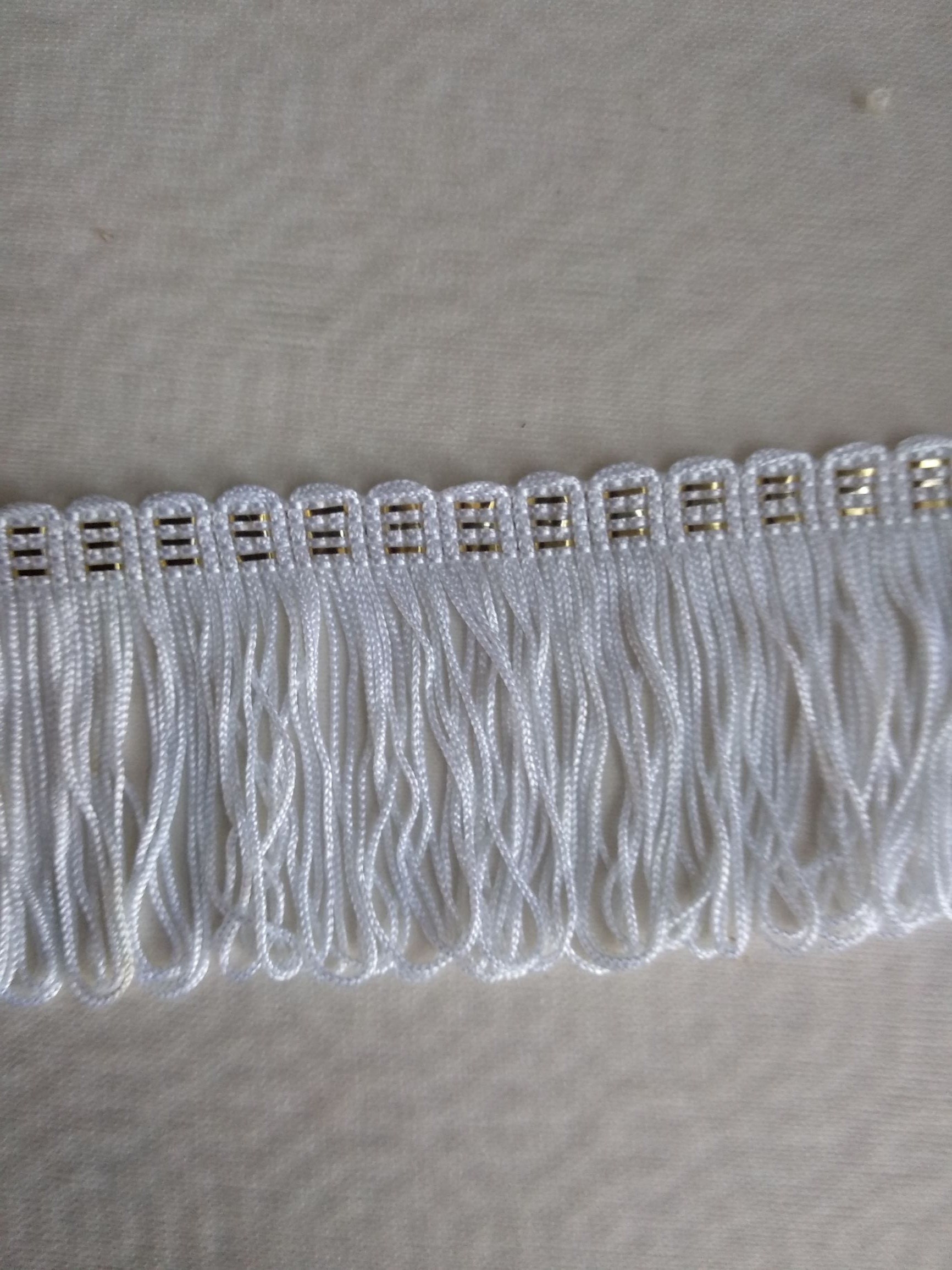 White Gold Chainette Fringe Trim/5cm-2inch Height Drapery - Etsy