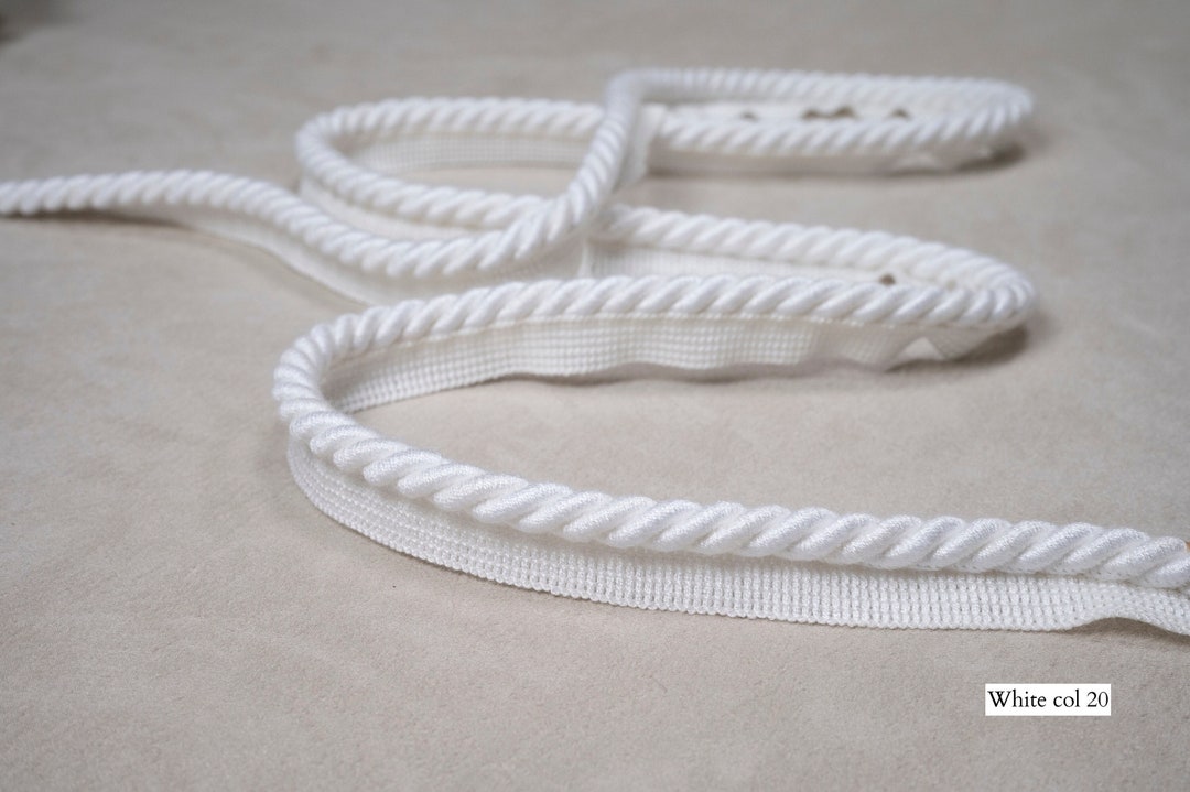 10mm or 6mm White Flanged Piping Cord| Relax Thick Upholstery Cord With ...