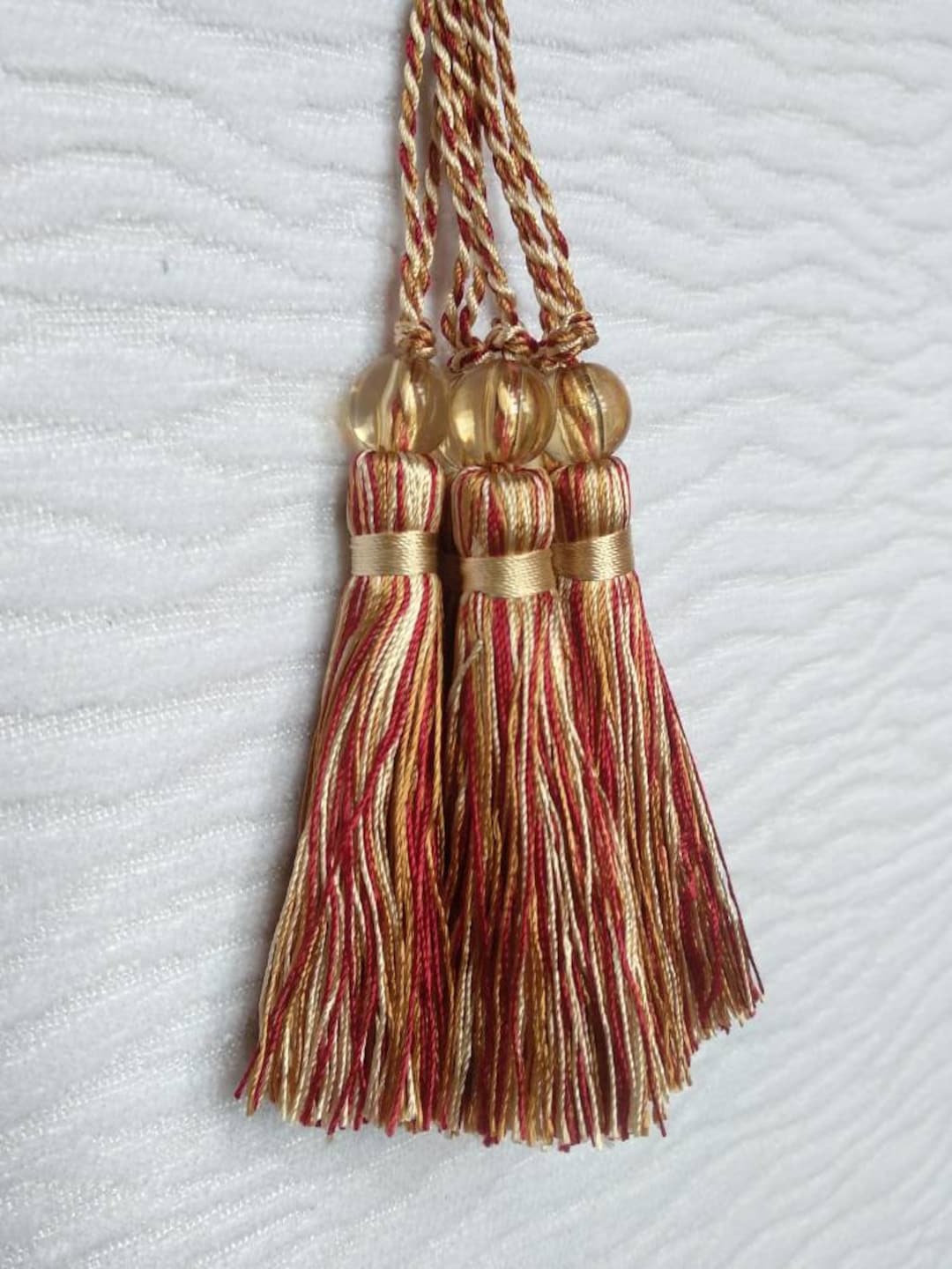 Red Wine Ivory Gold Tassel With Beads9cm-3.54 Inches Height - Etsy