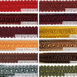 65 Col. Rayon Braid Fringe Trims Braid Trimming Upholstery 1.8cm - 0.7 ...