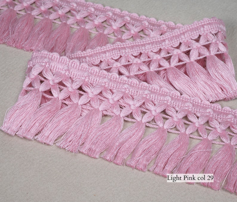 Light Pink Braid Tassel Fringe Trim| 8cm-3.15" Wide Lace Ribbon Trim ...