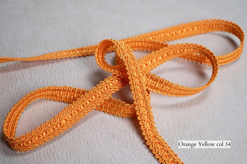 Orange Yellow Braid Fringe Trim | 1.8cm - 0.71" Gimp Braid Upholstery ...