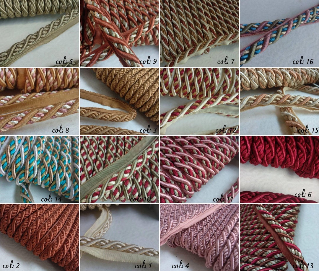 9mm-0.35" TSE Flanged Piping Cord | 16 Colors | Upholstery Trim by the ...