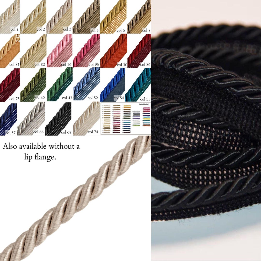 65 Colors Twisted Cord|10mm or 6mm Rayon Flanged Piping Cord ...