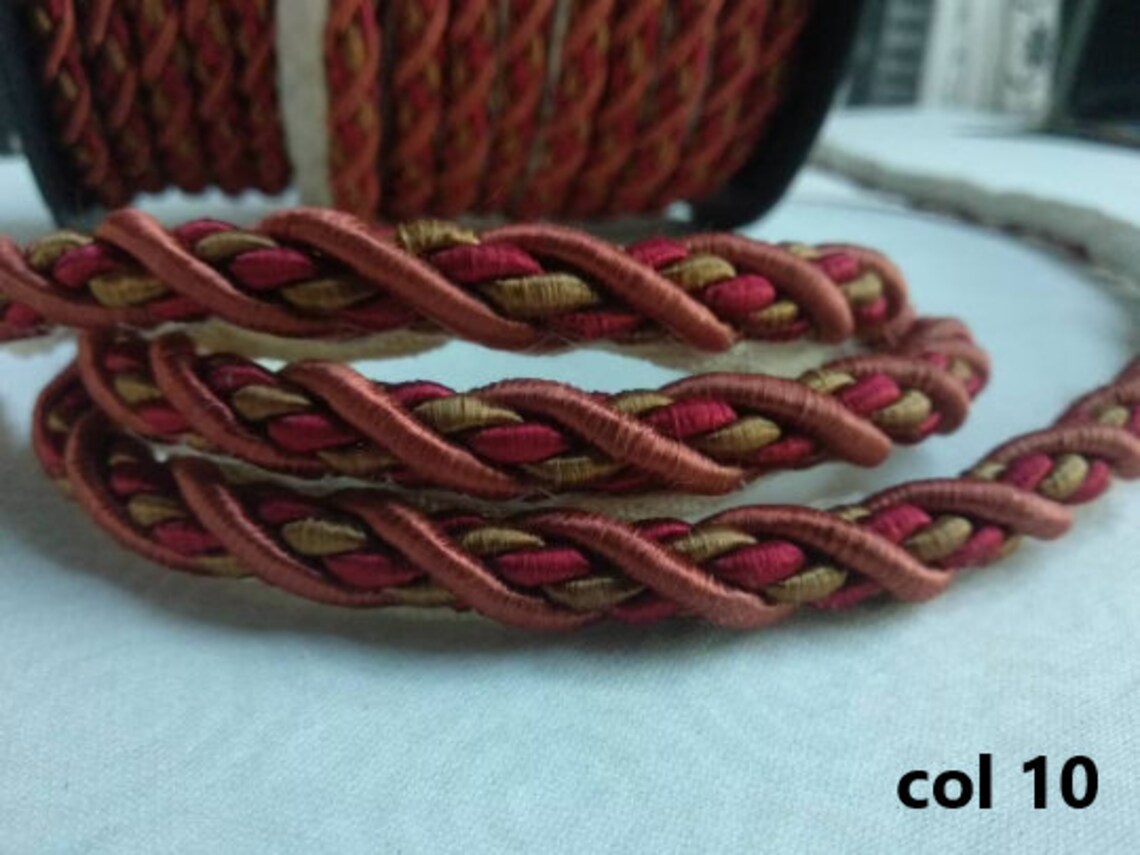 Triple Braided Upholstery Piping Cord 10mm | Multi Color Decorative ...