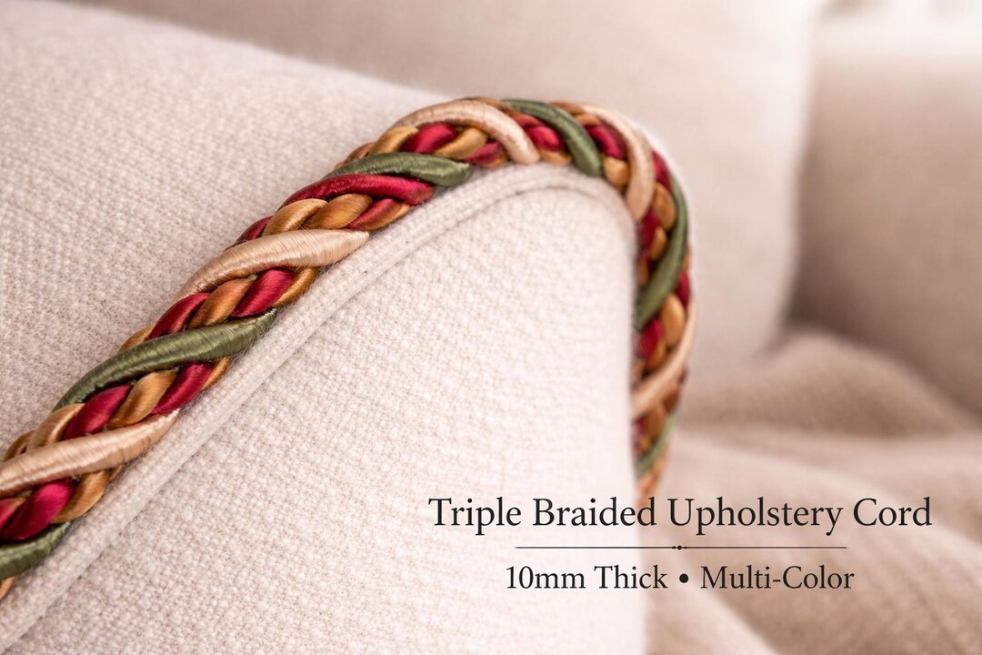 Triple Braided Upholstery Piping Cord 10mm | Multi Color Decorative ...