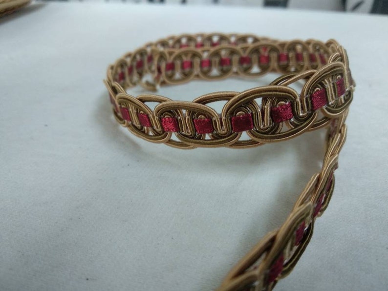 Red Gold Slim Braid Fringe Trims Braid Trimming Upholstery - Etsy UK