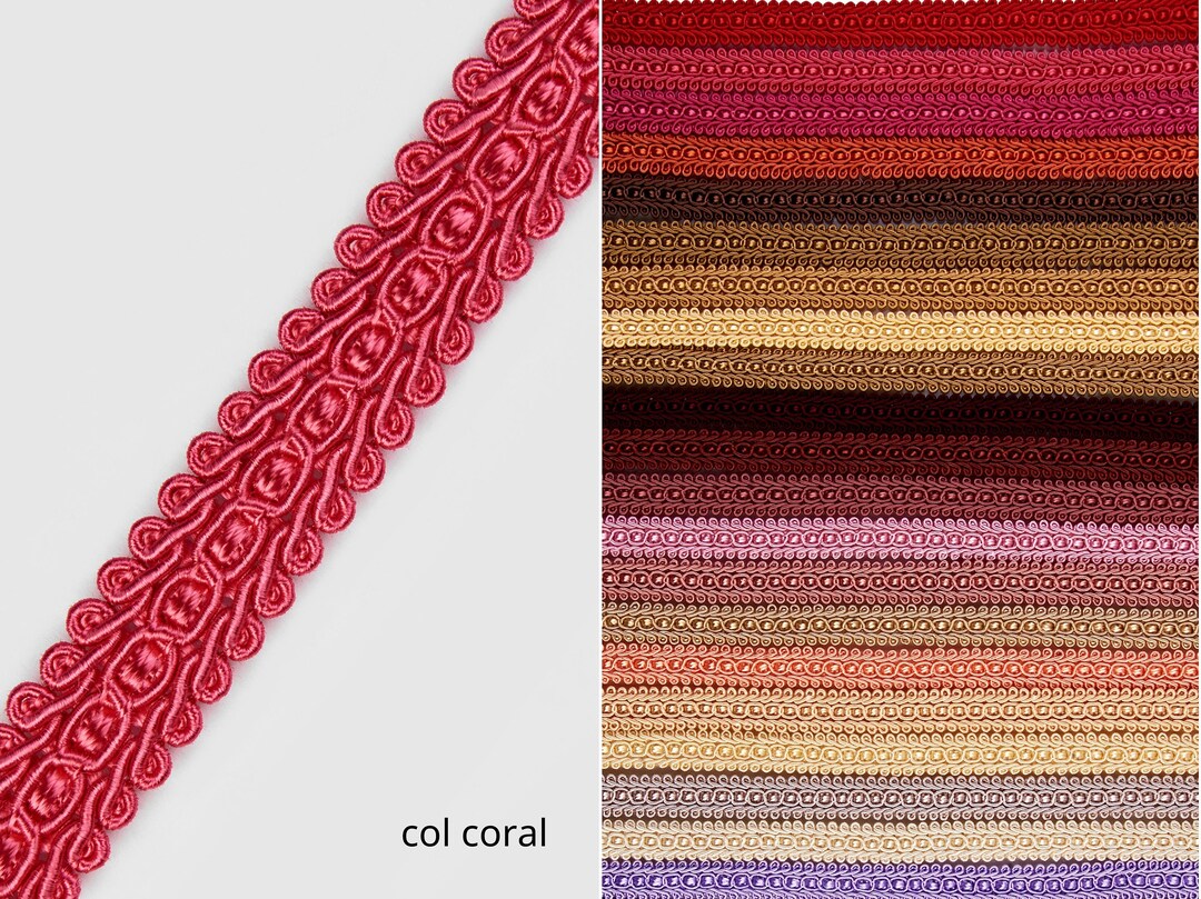 Coral Braid Fringe Trims | 1.8cm - 0.71 Inches Gimp Braid Upholstery ...