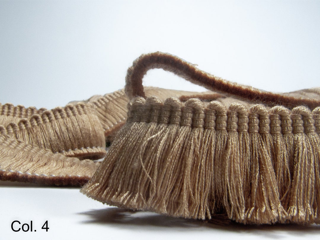 Dark Beige Brush Fringe Trim| 4 Cm - 1.57 Inches Wide Rich Brush Trims ...