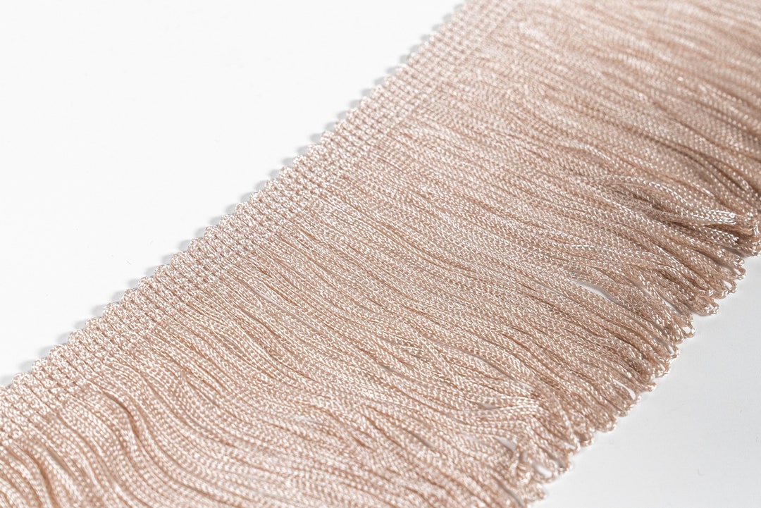 Beige Rayon Double Weld Fringe Trimmings |10cm-4" Height Fringe ...