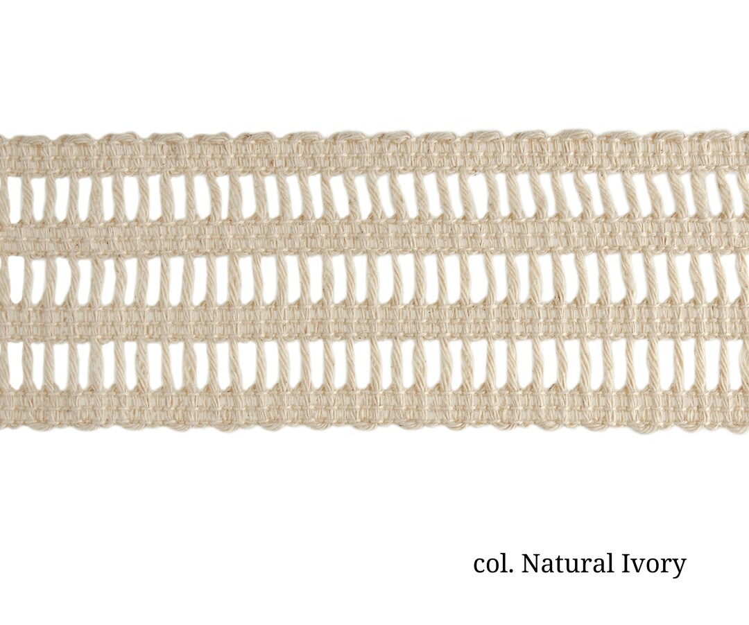 Natural Ivory 100% Cotton Braid Gimp | 5cm - 1.96 Inches Width Cotton ...