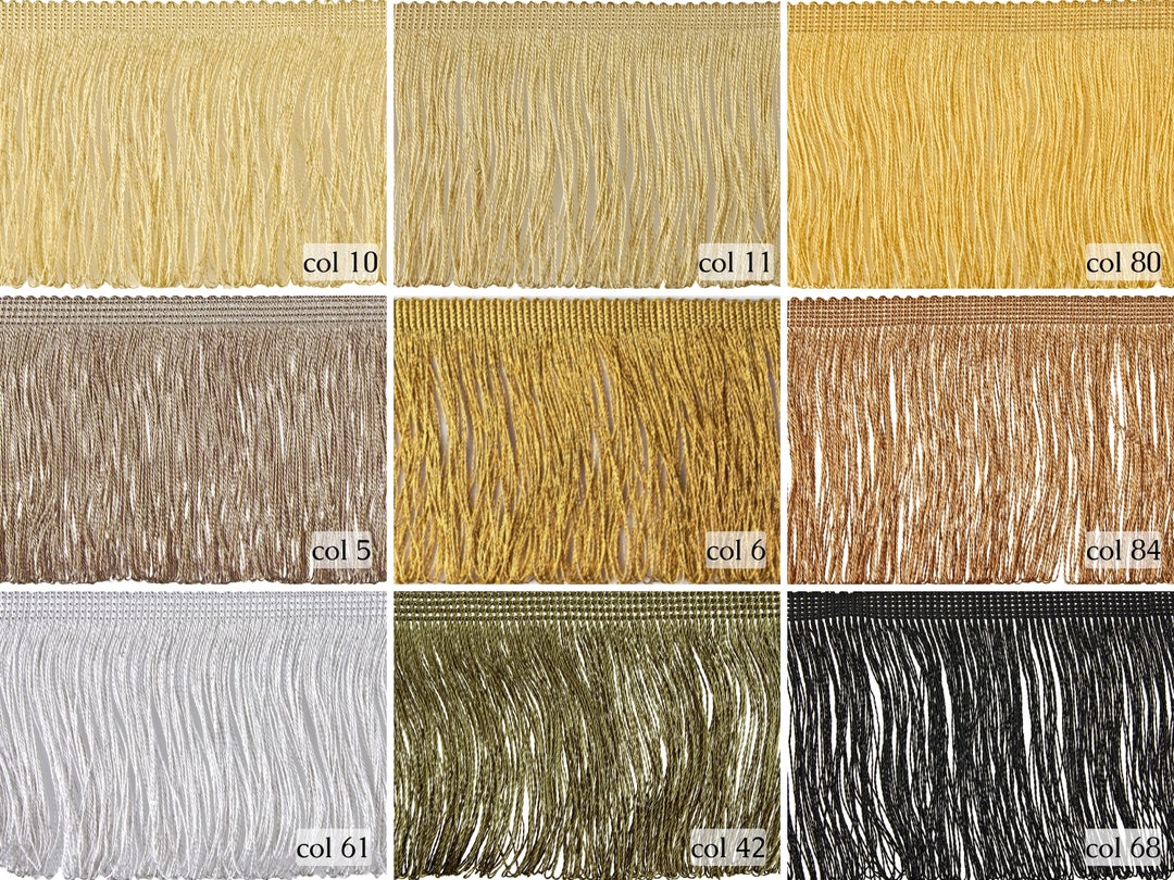 Double Weld Rayon Chainette Fringe Trim|10cm-4" Long Chainette Fringe ...