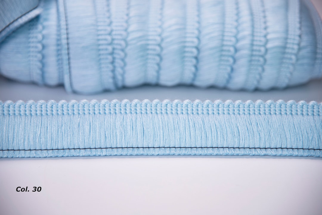 Light Blue Brush Fringe Trim – 4 Cm (1.57”) – 100% Relax Fibre ...