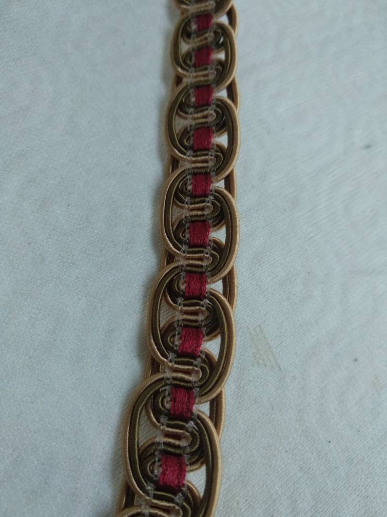 Red Gold Slim Braid Fringe Trims Braid Trimming Upholstery - Etsy UK