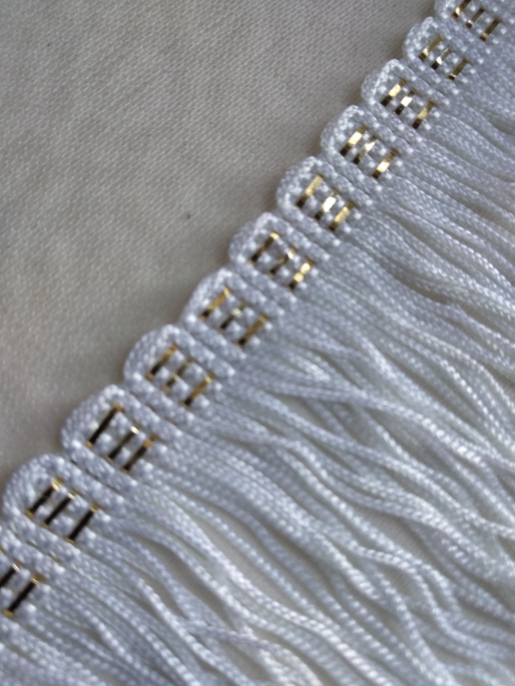 White Gold Chainette Fringe Trim/5cm-2inch Height Drapery - Etsy
